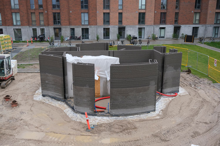 First low CO2 concrete building 3D printed in Copenhagen; a 72 m2 large ...