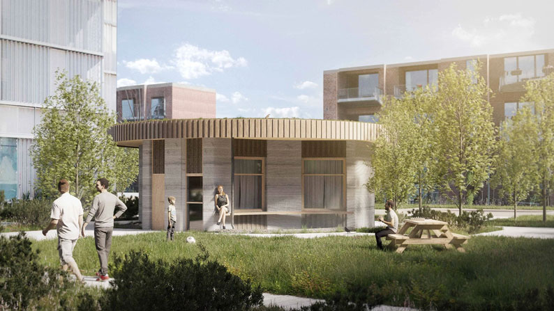 First low CO2 concrete building 3D printed in Copenhagen; a 72 m2 large ...
